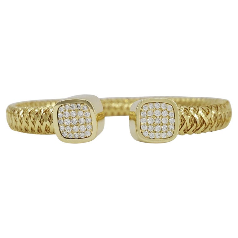 Roberto Coin Exquisite 18 Carat Yellow Gold Diamond Bangle Bracelet For ...