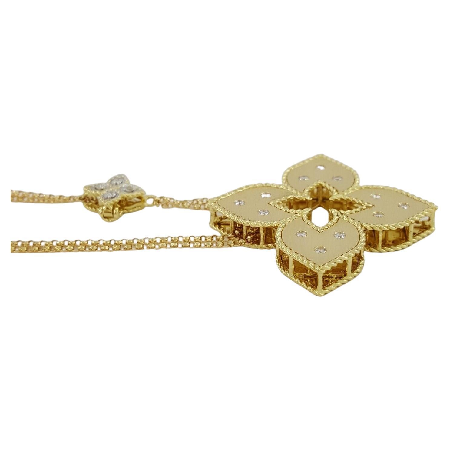ROBERTO COIN Flower Diamond Pendant Necklace For Sale at 1stDibs ...