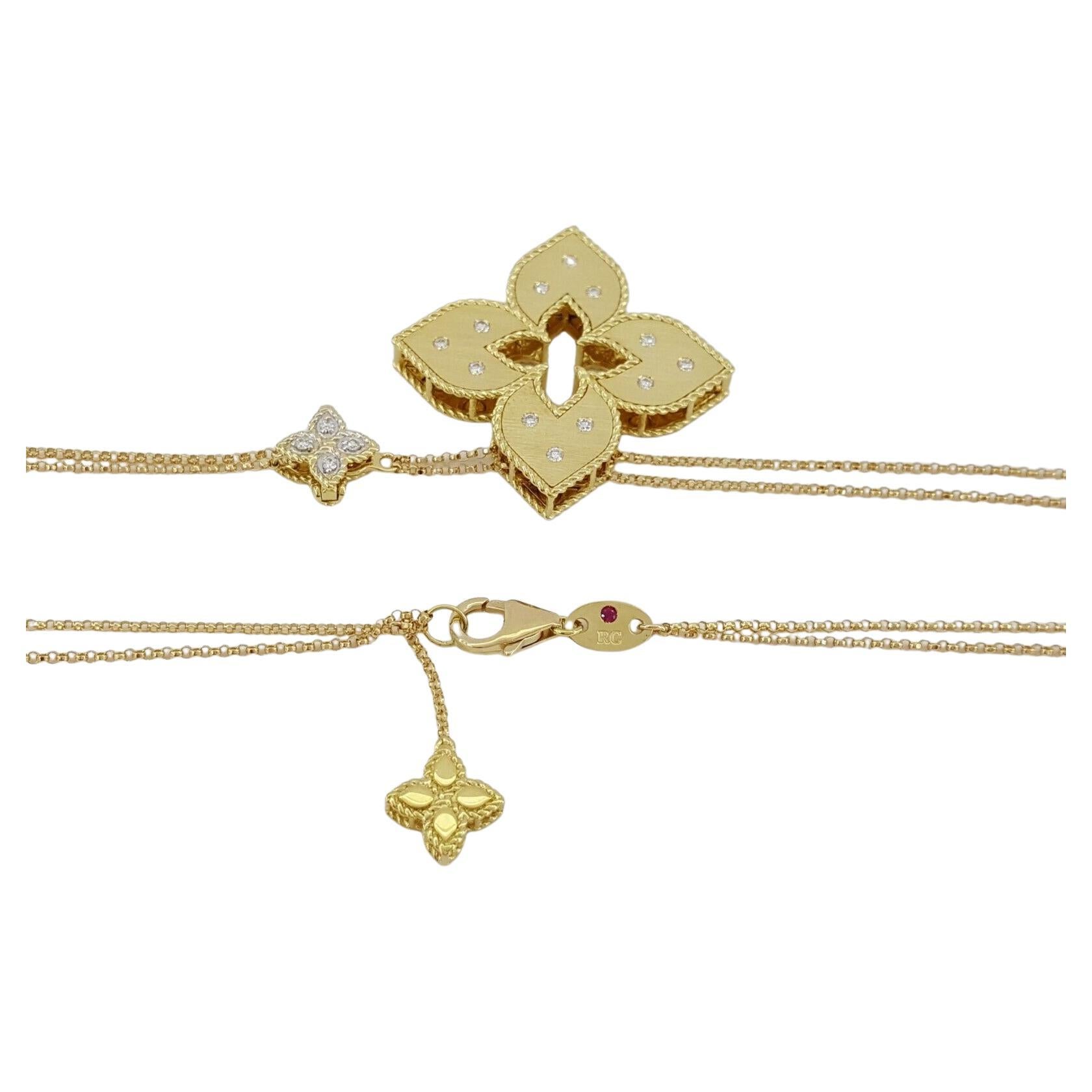 ROBERTO COIN Flower Diamond Pendant Necklace For Sale at 1stDibs ...