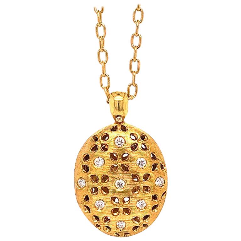 Roberto Coin Granada Diamond and Ruby Locket Pendant on Chain For Sale ...