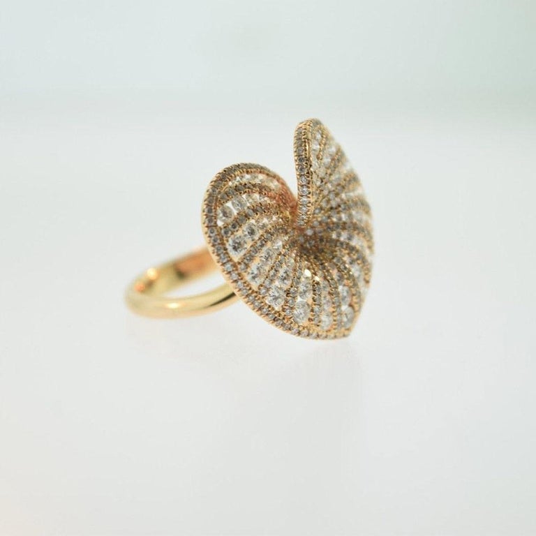 Roberto Coin Heart Shaped Ring 2 Carat Diamond Rose Gold with Ruby at ...