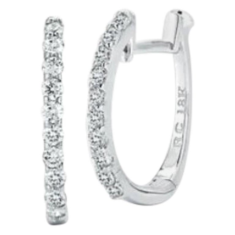 Roberto Coin Huggy Earrings with Diamonds 000466AWERX0 For Sale at 1stDibs