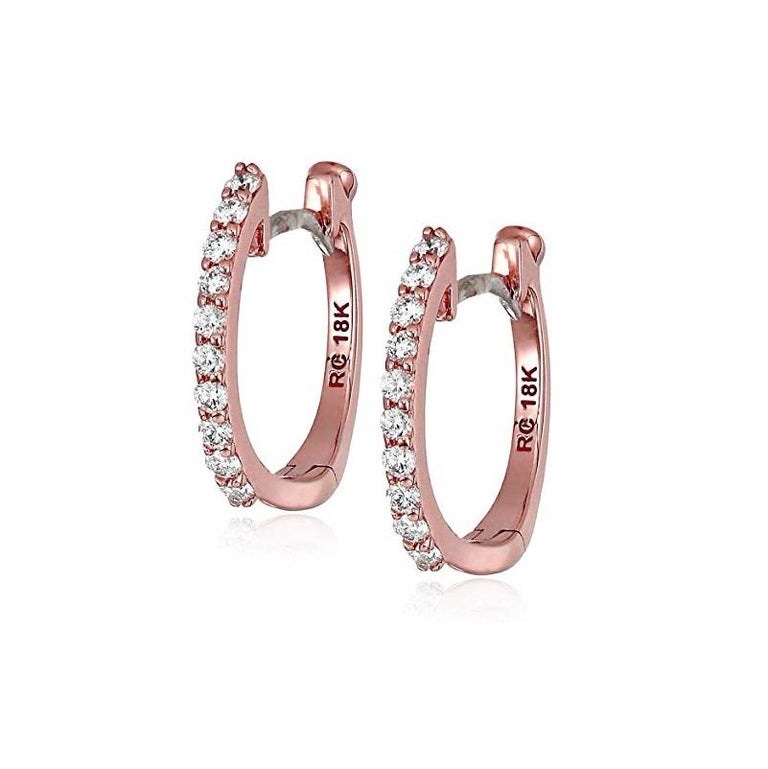 Roberto Coin Huggy Earrings with Diamonds 000466AXERX0 For Sale at 1stDibs