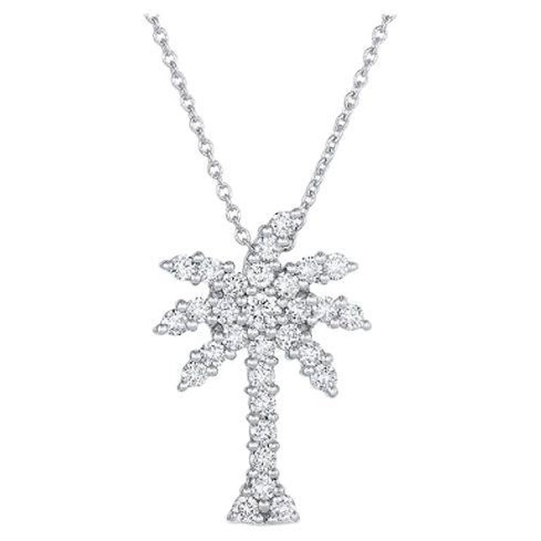 Roberto Coin Large Diamond Palm Tree Necklace 001145AWCHX0 For Sale at ...