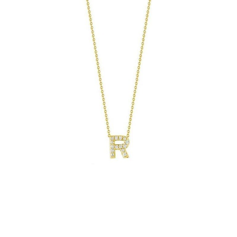 Roberto Coin Love Letter R Pendant Yellow Gold and Diamonds ...