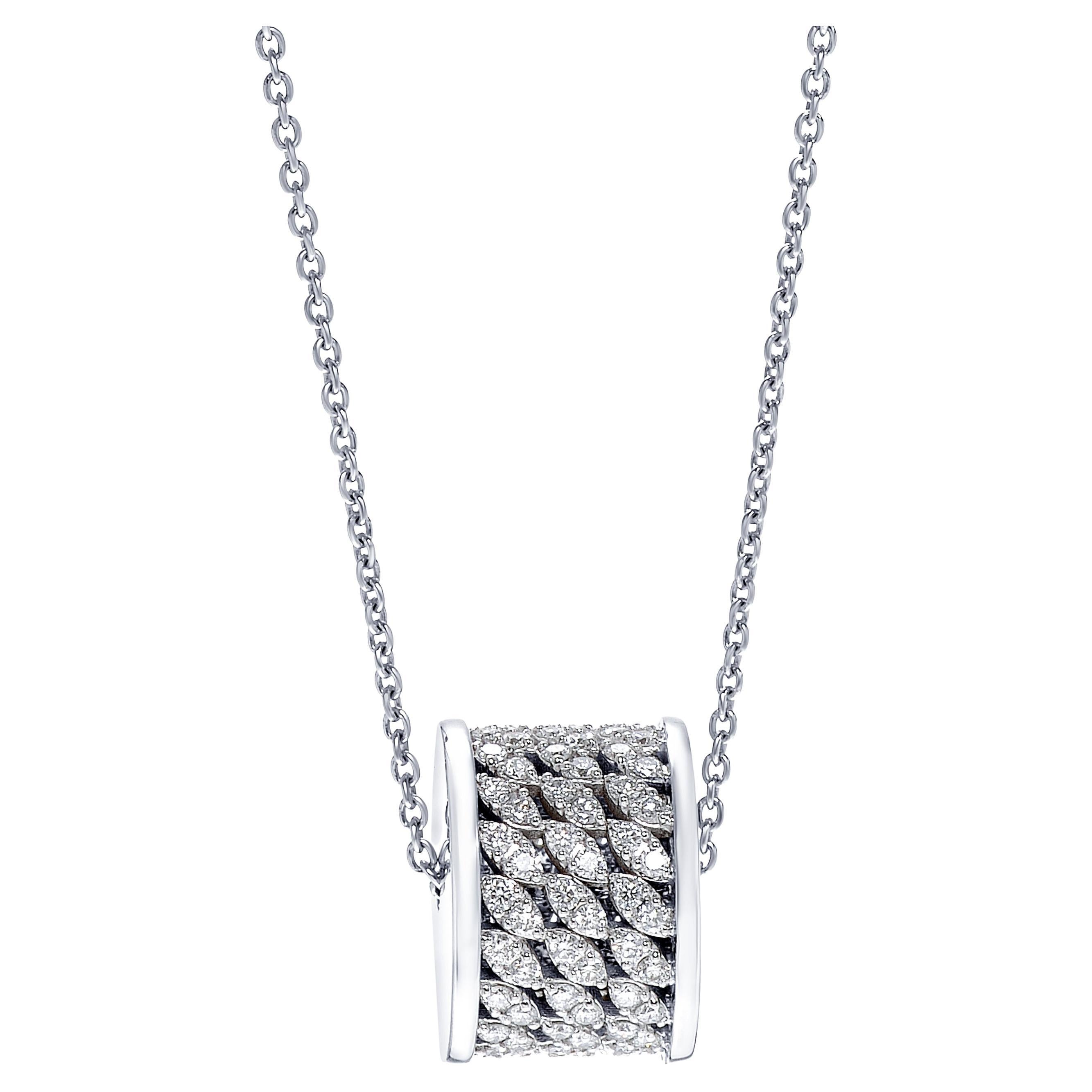 Roberto Coin 18 Karat White Gold Diamond Peace Sign Necklace For Sale ...