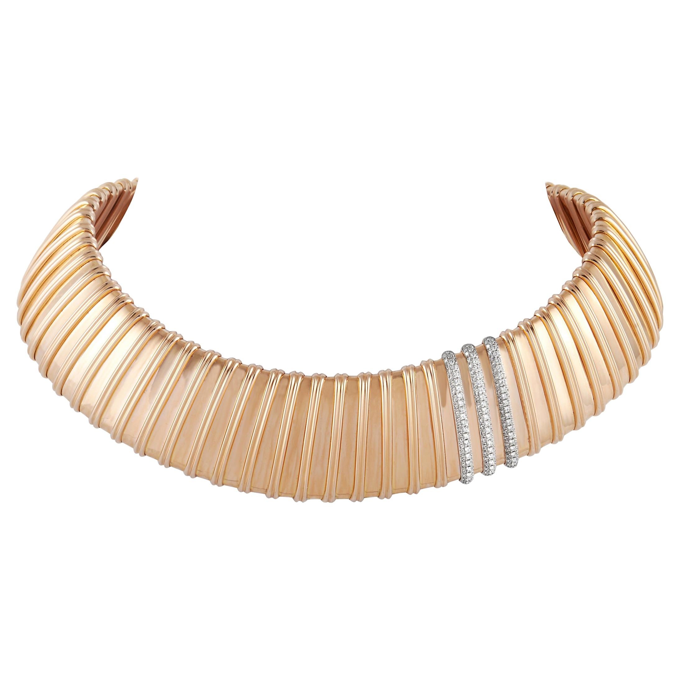 Roberto Coin Diamond Gold Cobra Collar Necklace at 1stDibs | gold cobra ...