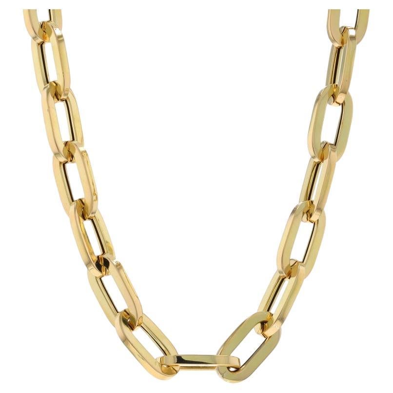 Roberto Coin Paperclip Link Flat Oval Link Necklace 17" - Yellow Gold ...