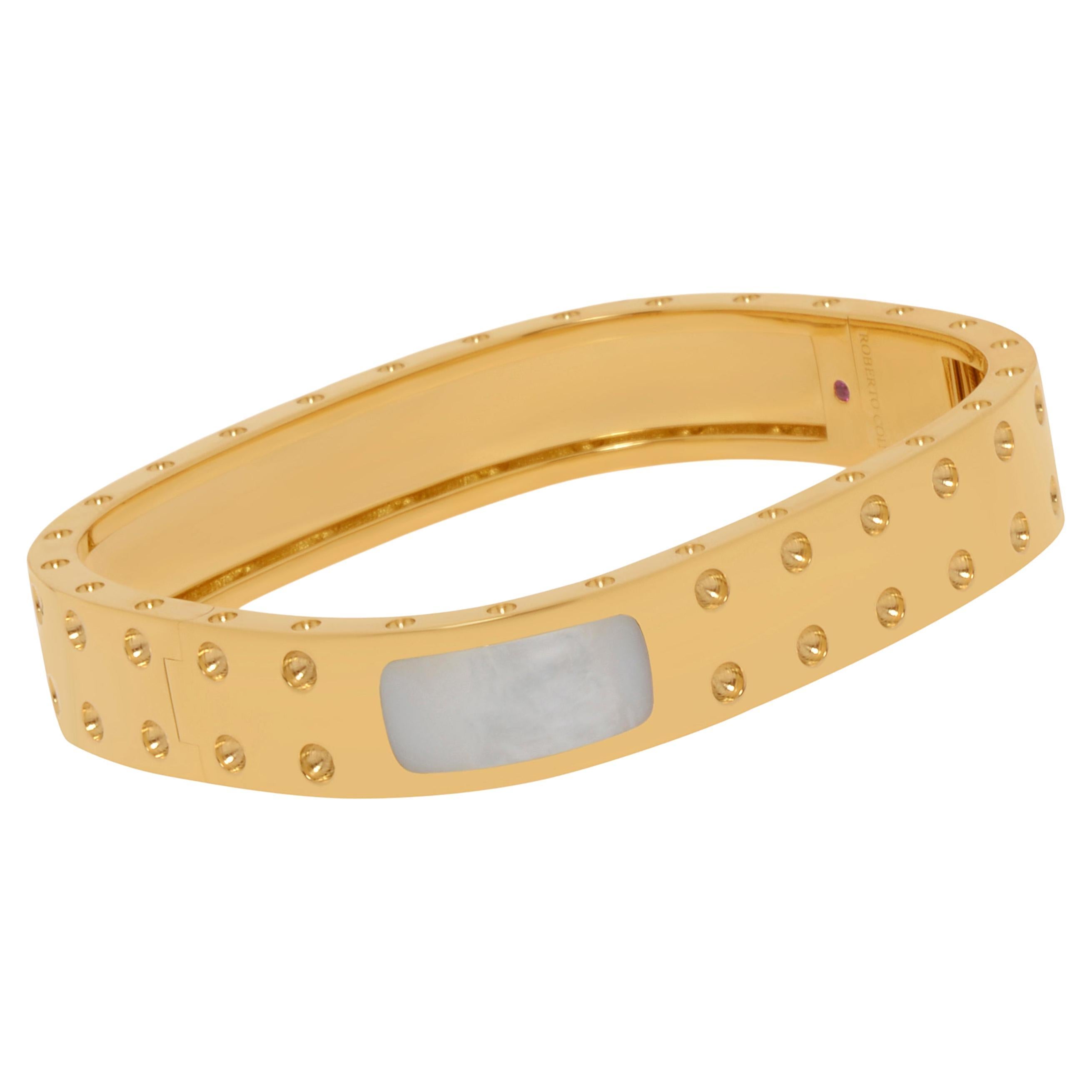 Roberto Coin Fantasia Black Sapphire Diamond Gold Bangle Bracelet at ...