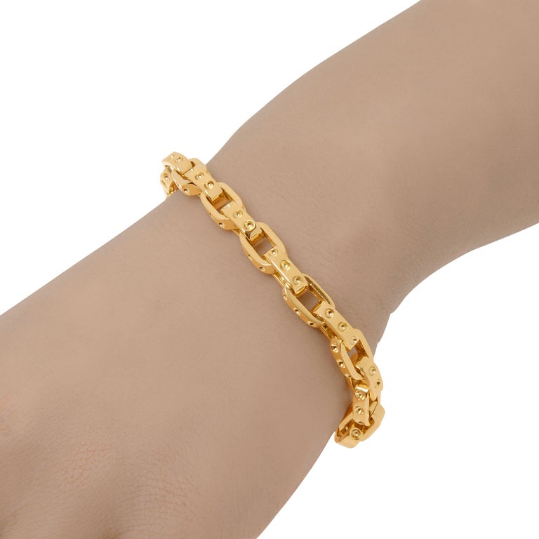 Roberto Coin Pois Moi 18k Yellow Gold Chainlink Bracelet For Sale at ...