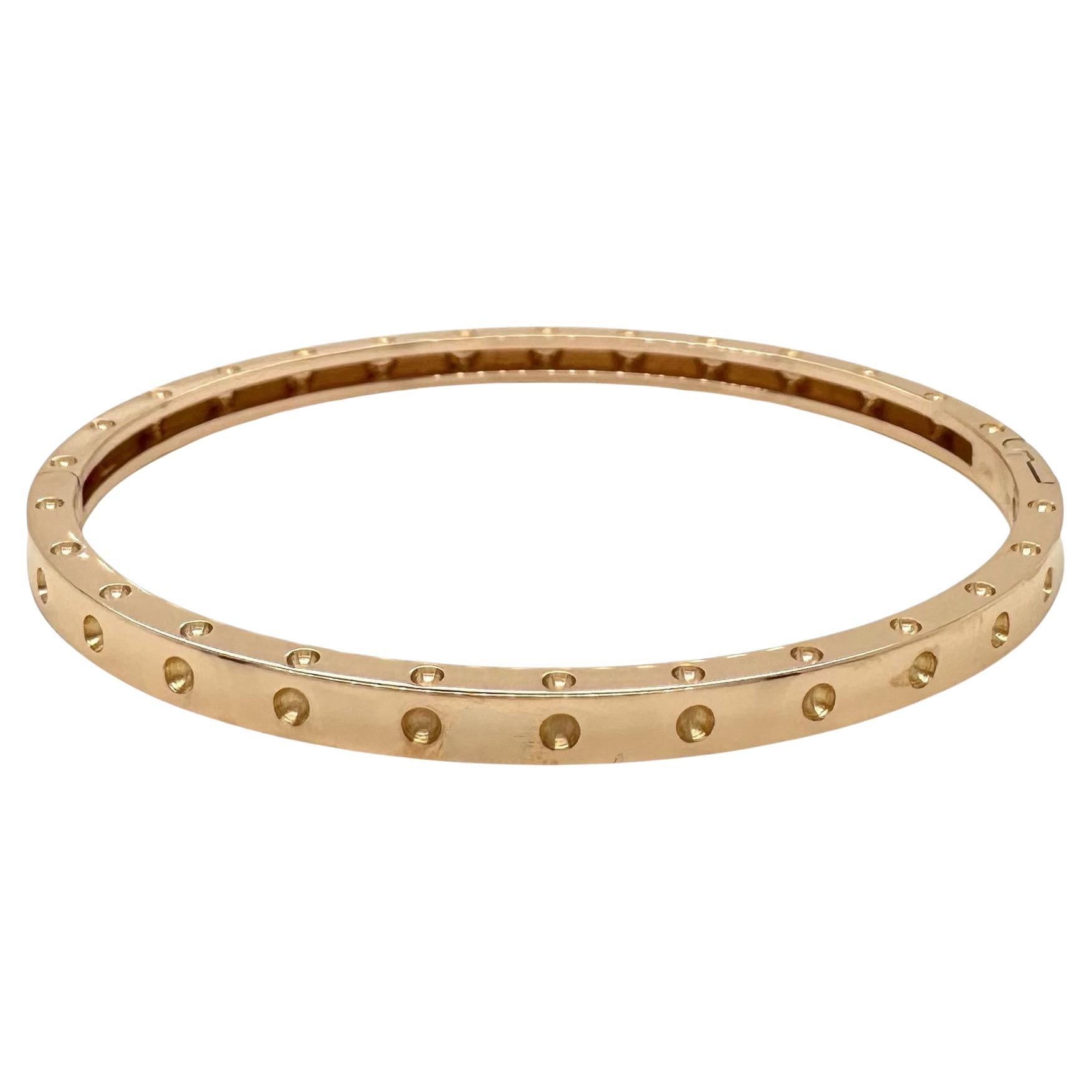 Roberto Coin Pois Moi Oval Bangle Bracelet in 18k White Gold For Sale ...