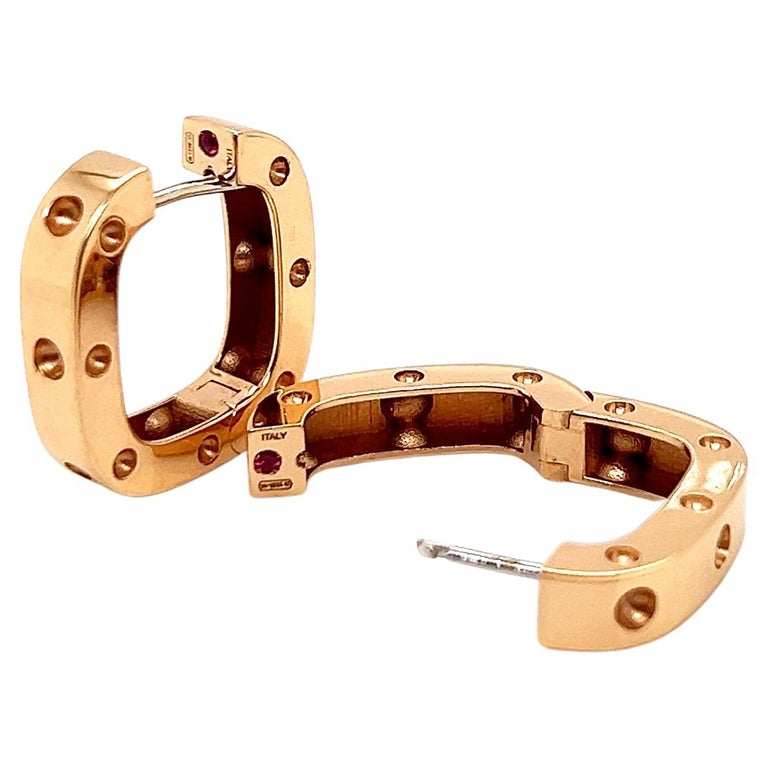 Roberto Coin Pois Moi Single Square Hoop Earrings For Sale at 1stDibs