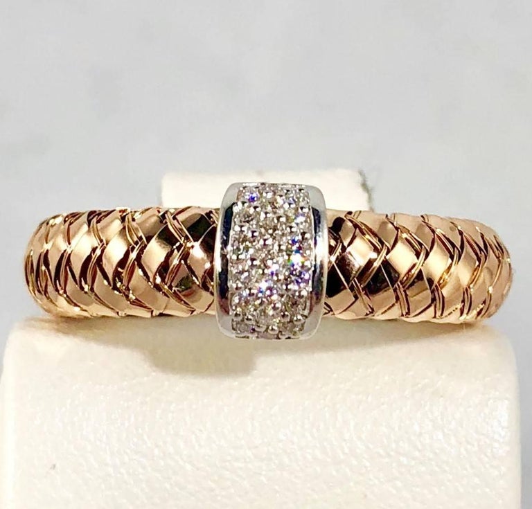 Roberto Coin "Primavera" 18 Karat Two-Tone Rose/White Gold Diamond ...