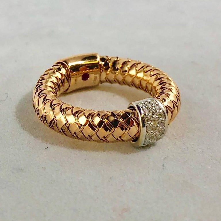 Roberto Coin "Primavera" 18 Karat Two-Tone Rose/White Gold Diamond ...