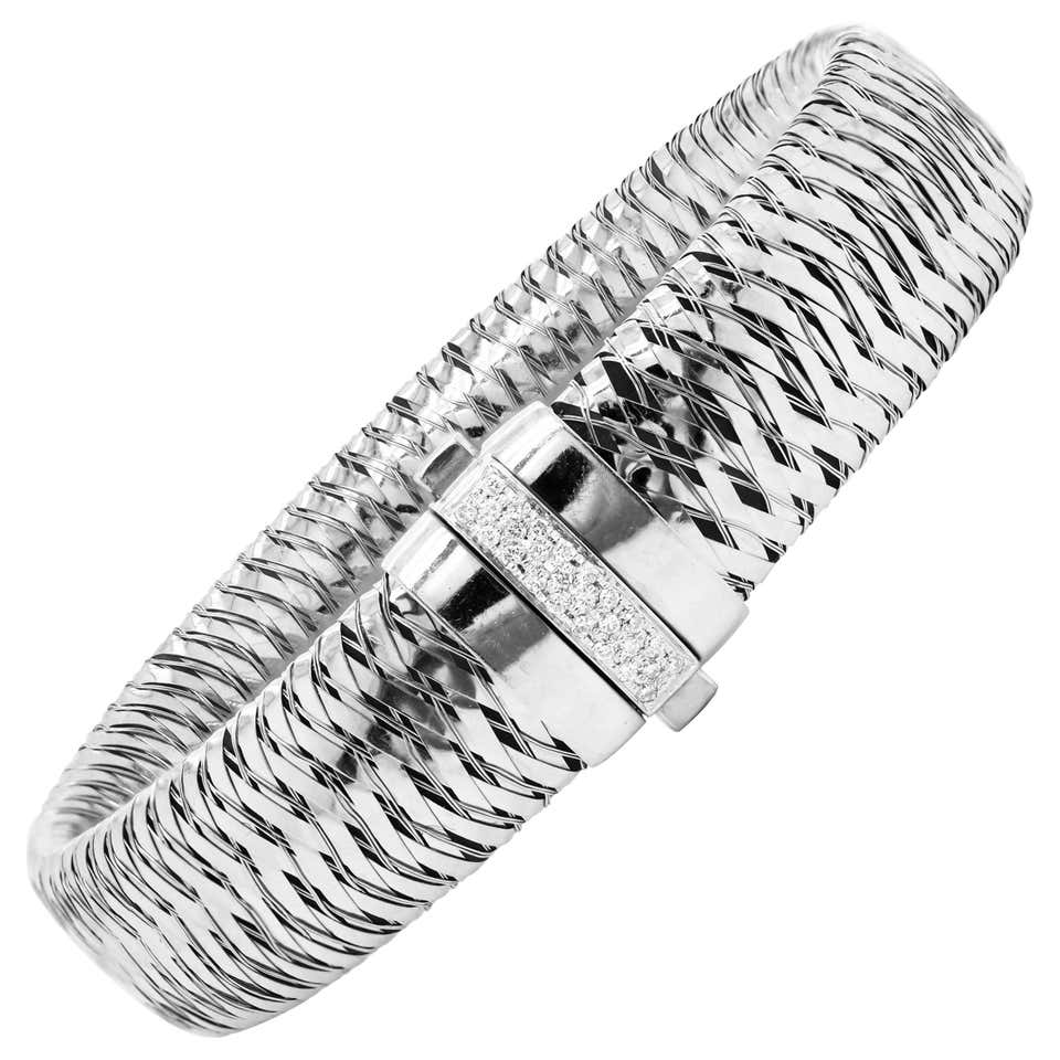 Roberto Coin Diamond White Gold Bracelet For Sale At 1stdibs
