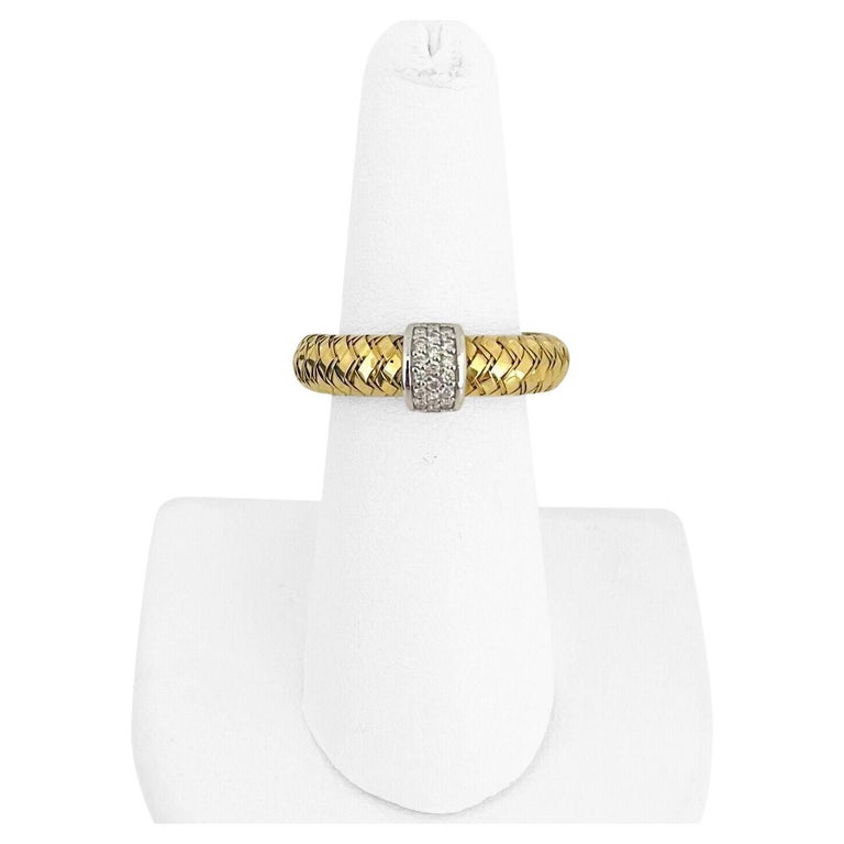 Roberto Coin Primavera 18 Karat Yellow Gold and Diamond Ring Italy For ...