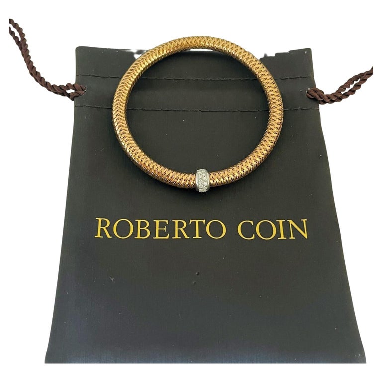 Roberto Coin Primavera 18 Karat Yellow Gold and Diamond Flexible ...