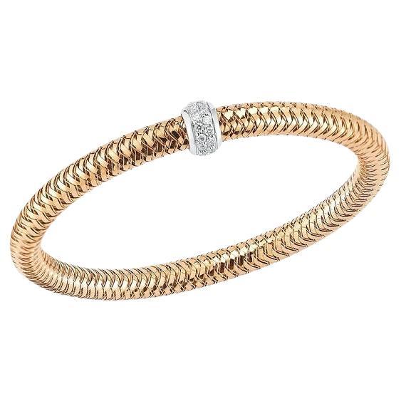 Roberto Coin Primavera 18K Rose&White Gold 0.22CT Diamond Bracelet 557183AHBAX0 For Sale at 1stDibs