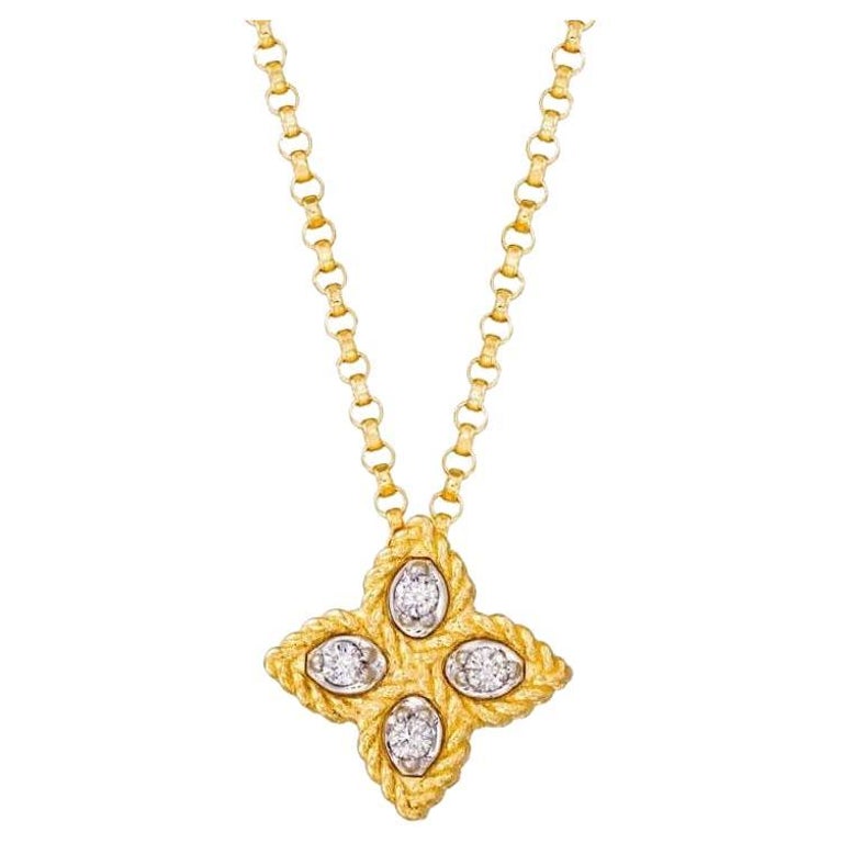 Roberto Coin Princess Flower Necklace 7771370AJCHX For Sale at 1stDibs