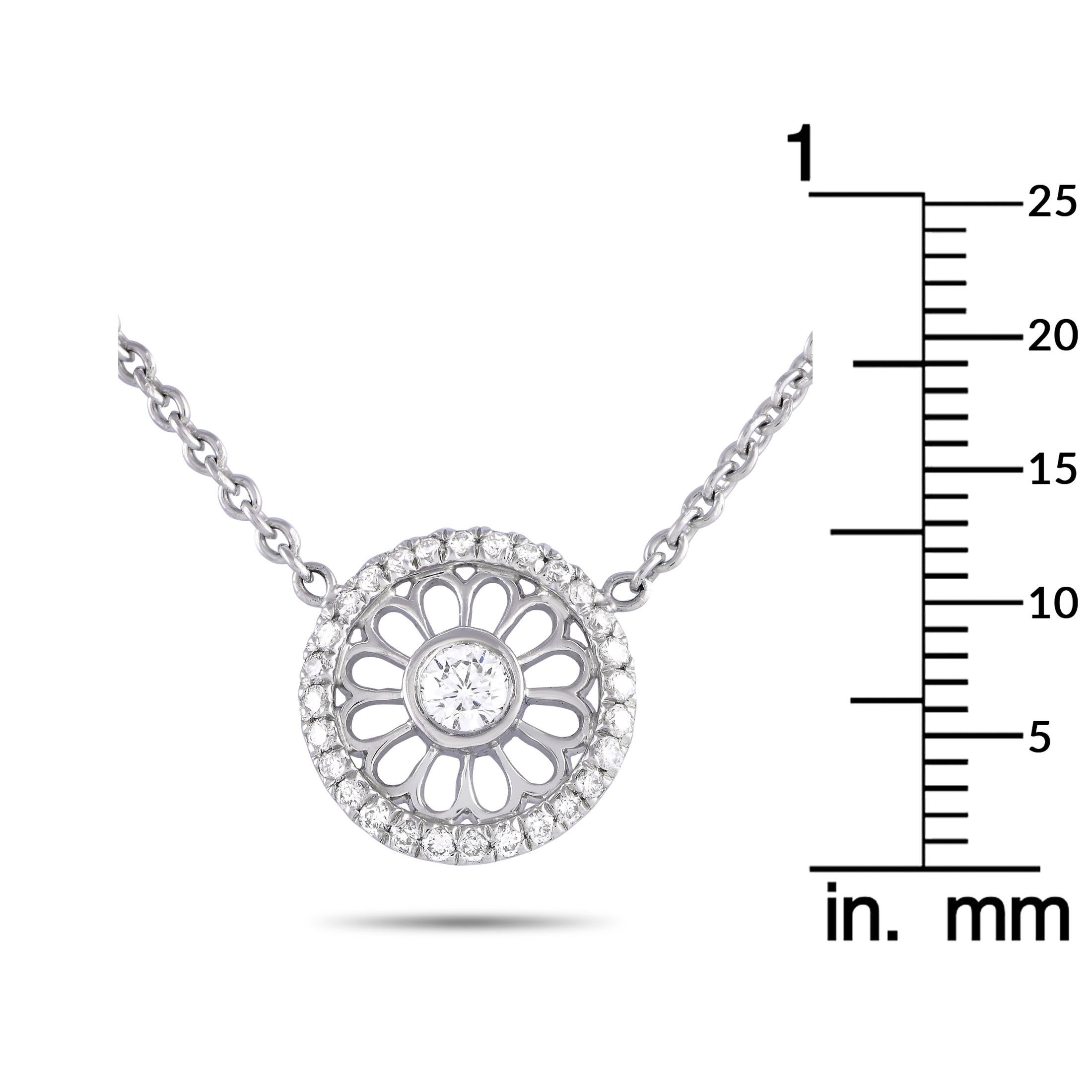 Roberto Coin Rosette 18K White Gold 0.22ct Diamond Necklace For Sale at ...