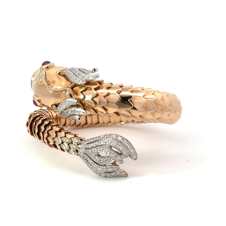 Roberto Coin Ruby and Diamond 18k Rose Gold Nemo Fish Bracelet For Sale ...
