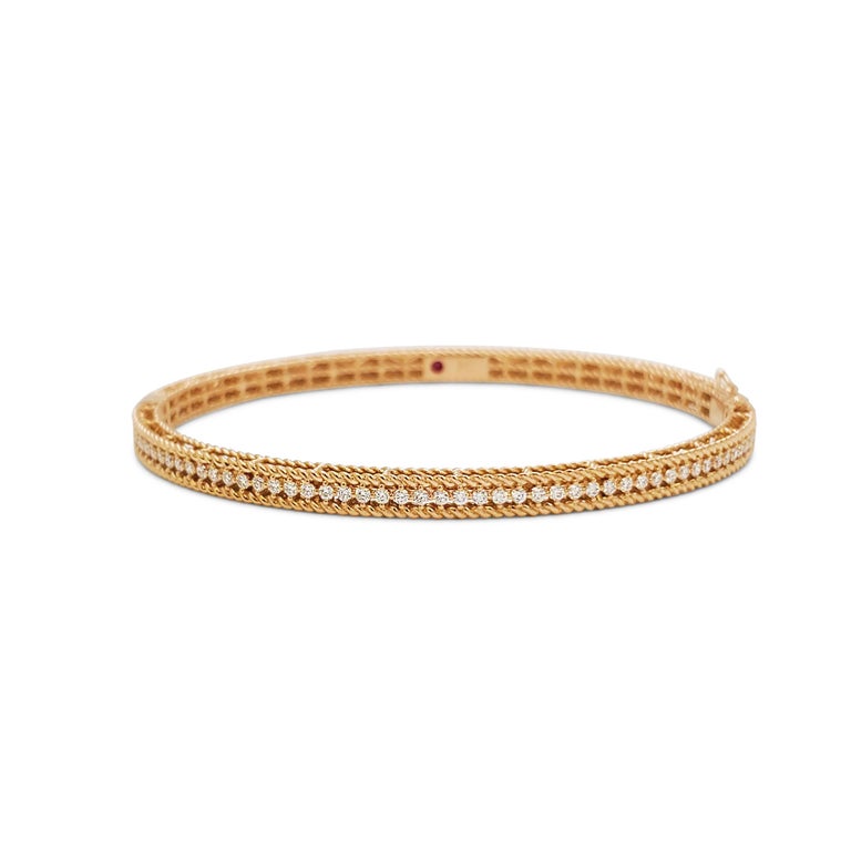 Roberto Coin Symphony Princess Rose Gold and Diamond Bracelet at 1stDibs