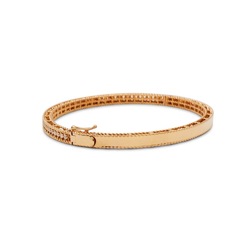 Roberto Coin Symphony Princess Rose Gold and Diamond Bracelet at 1stDibs