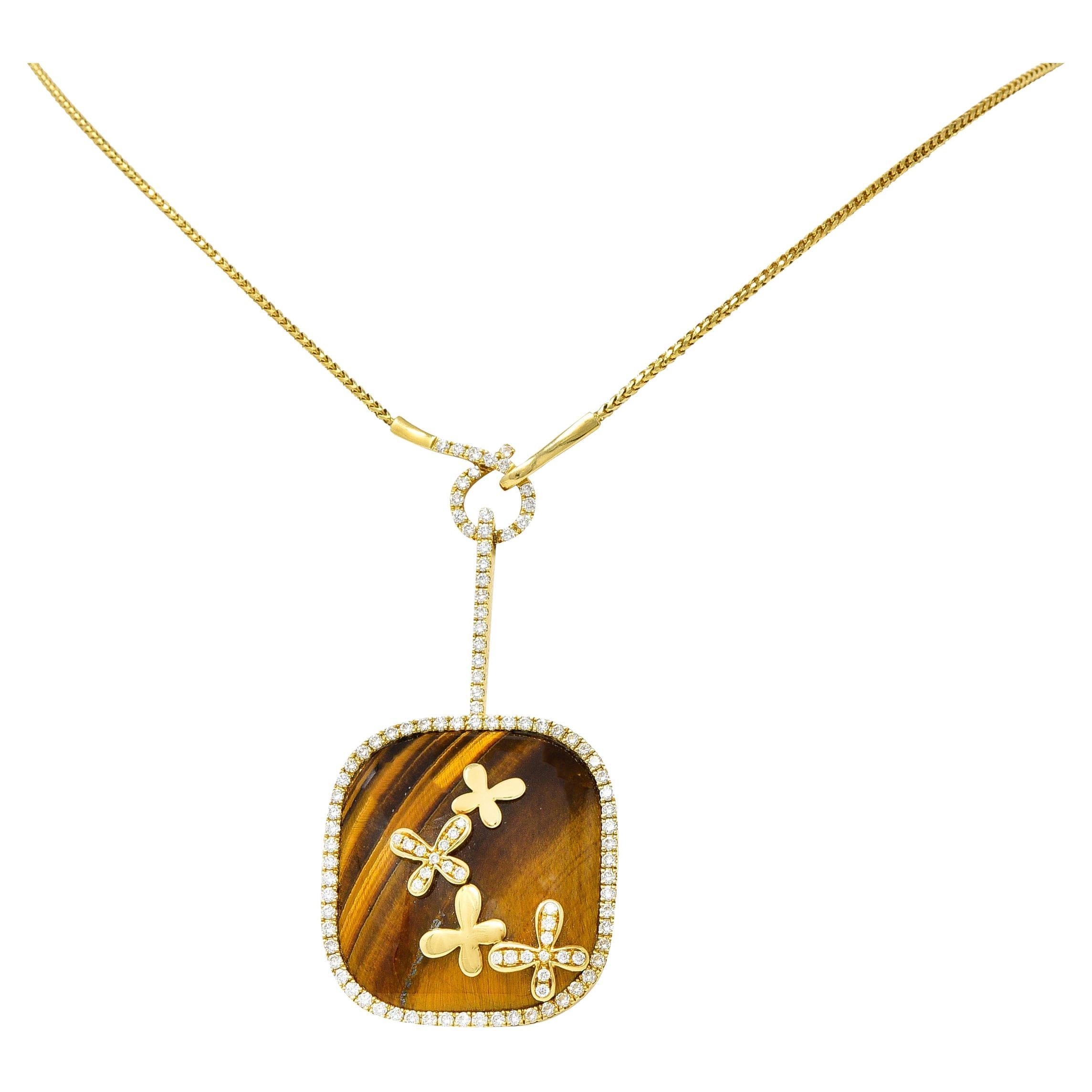Roberto Coin Large Elephant Skin Tiger's Eye Diamond Multi-Gold ...