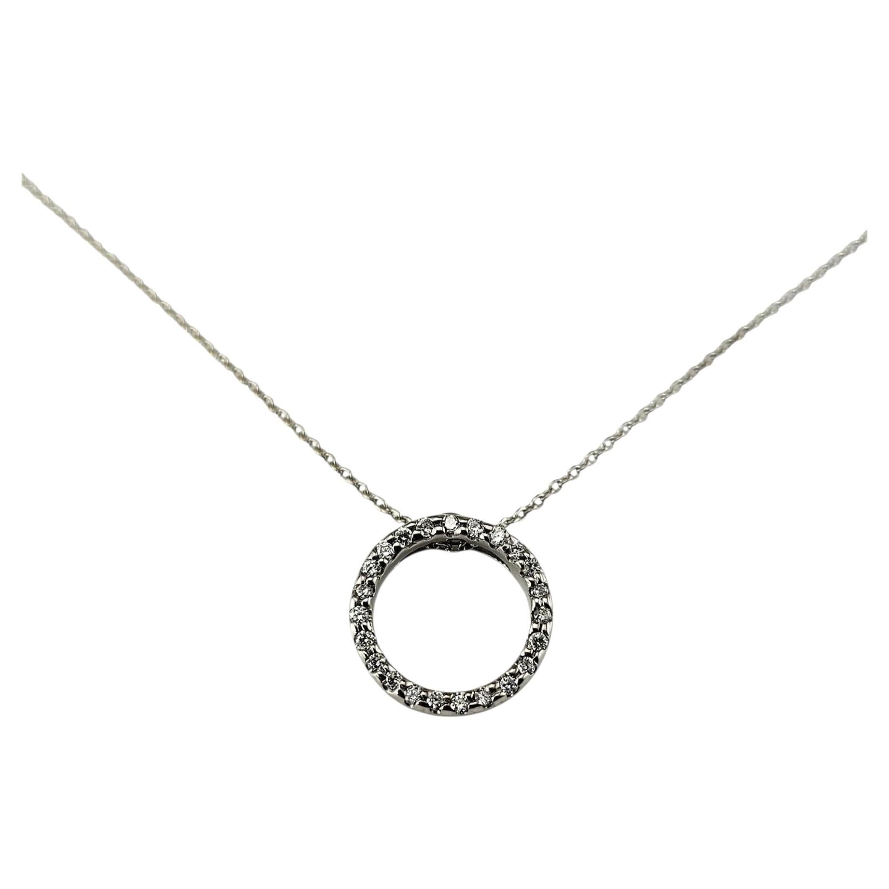 Roberto Coin Tiny Treasures 18K White Gold Diamond Circle Necklace ...