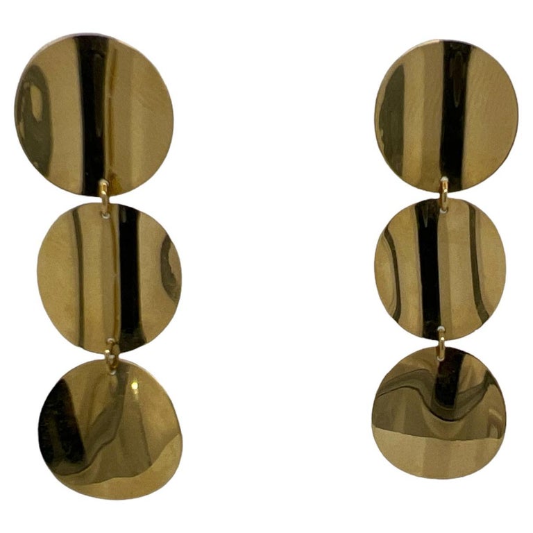 Roberto Coin Triple Disc 18 Karat Yellow Gold Modern Drop Earrings For ...