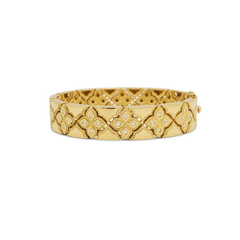 Roberto Coin 'Venetian Princess' Yellow Gold and Diamond Narrow ...