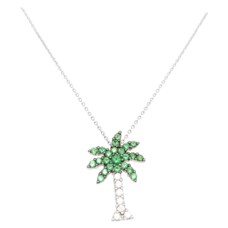 Roberto Coin White Gold Diamond and Tsavorite Palm Tree Pendant ...