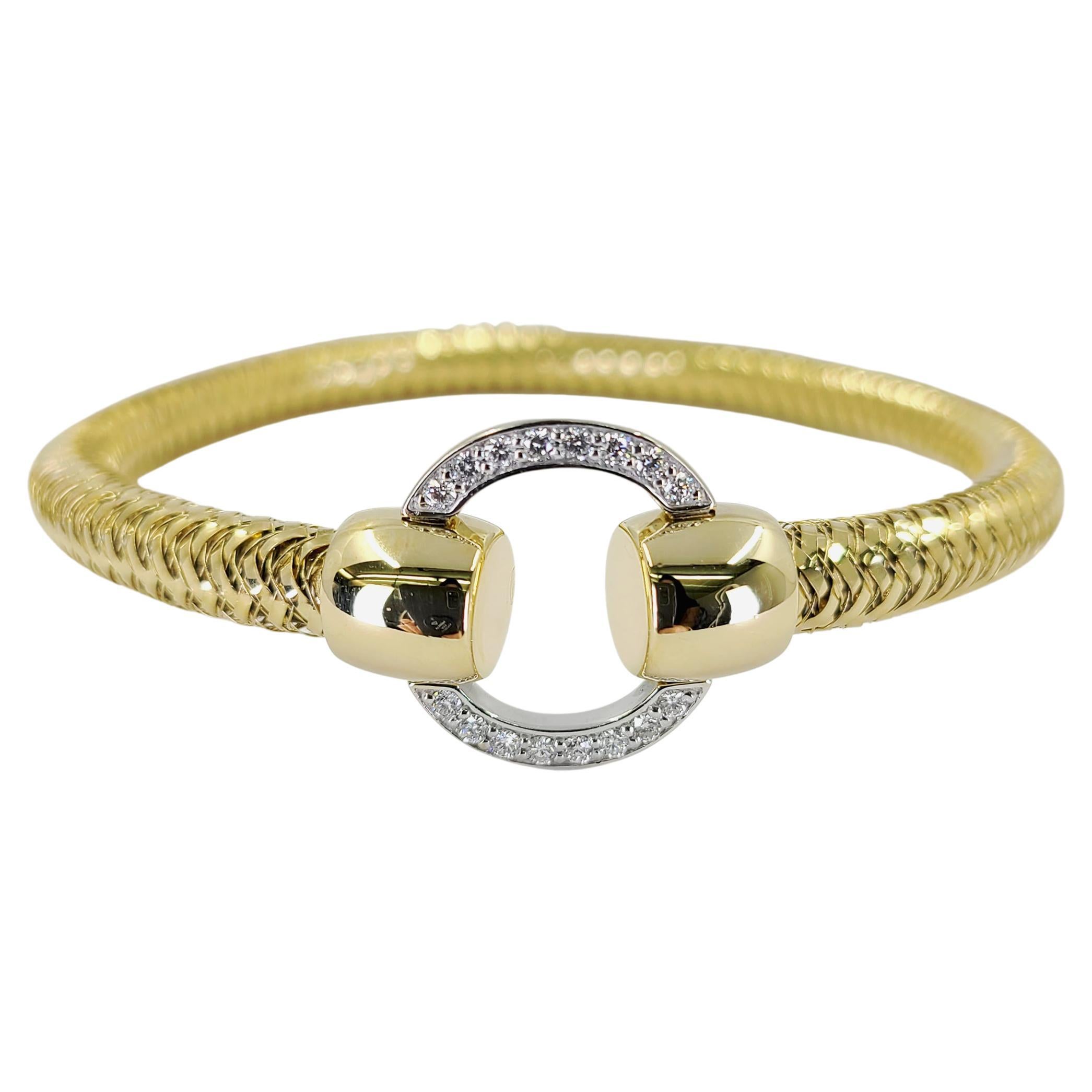 Roberto Coin Diamond Gold Nabucco Bangle bracelet at 1stDibs