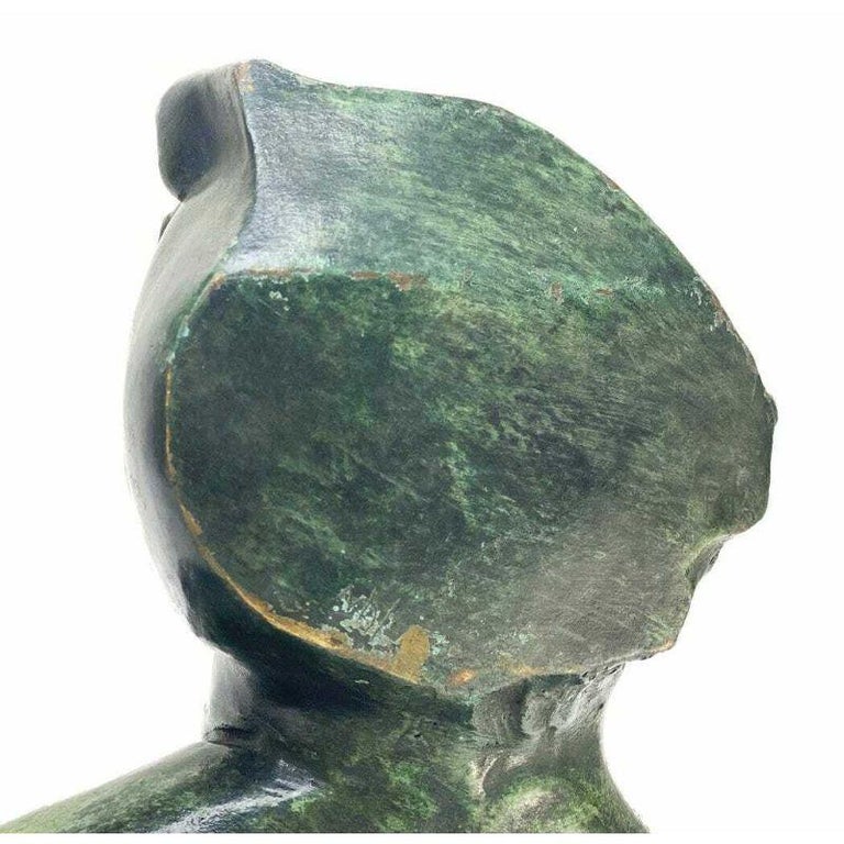 Roberto Cortazar Bronze on Marble Face Sculpture For Sale at 1stDibs