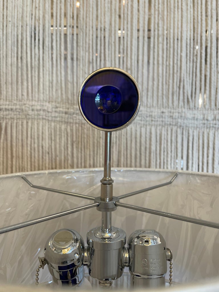 Roberto Giulio Rida for Lorin Marsh Blue Mirrored Table Lamp For Sale ...
