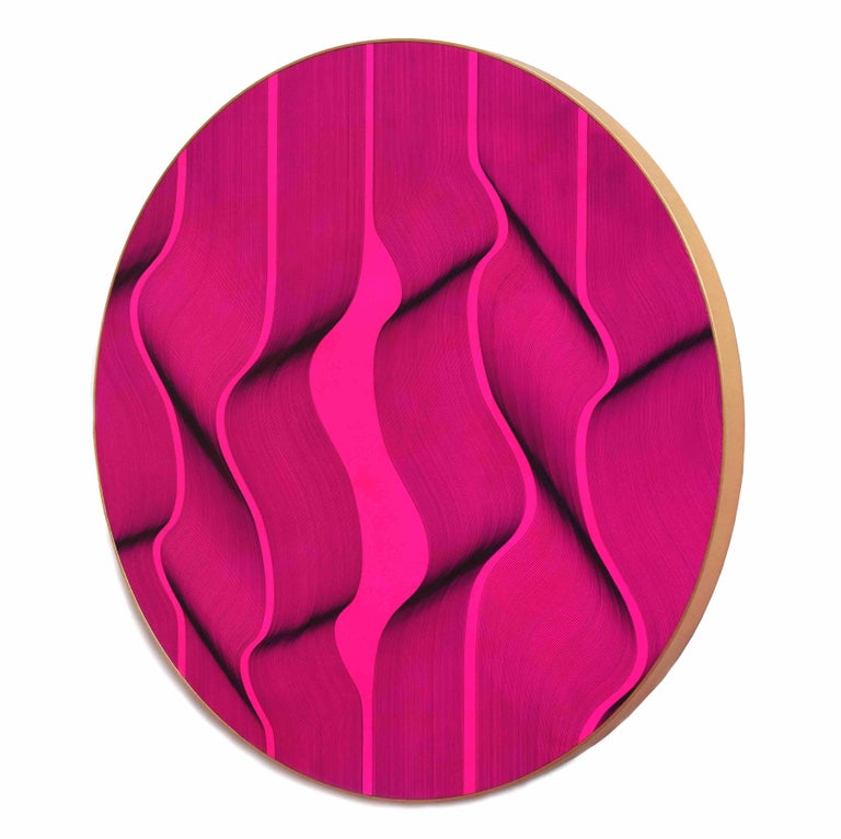 Roberto Lucchetta - Fluo pink surface - geometric abstract painting For ...