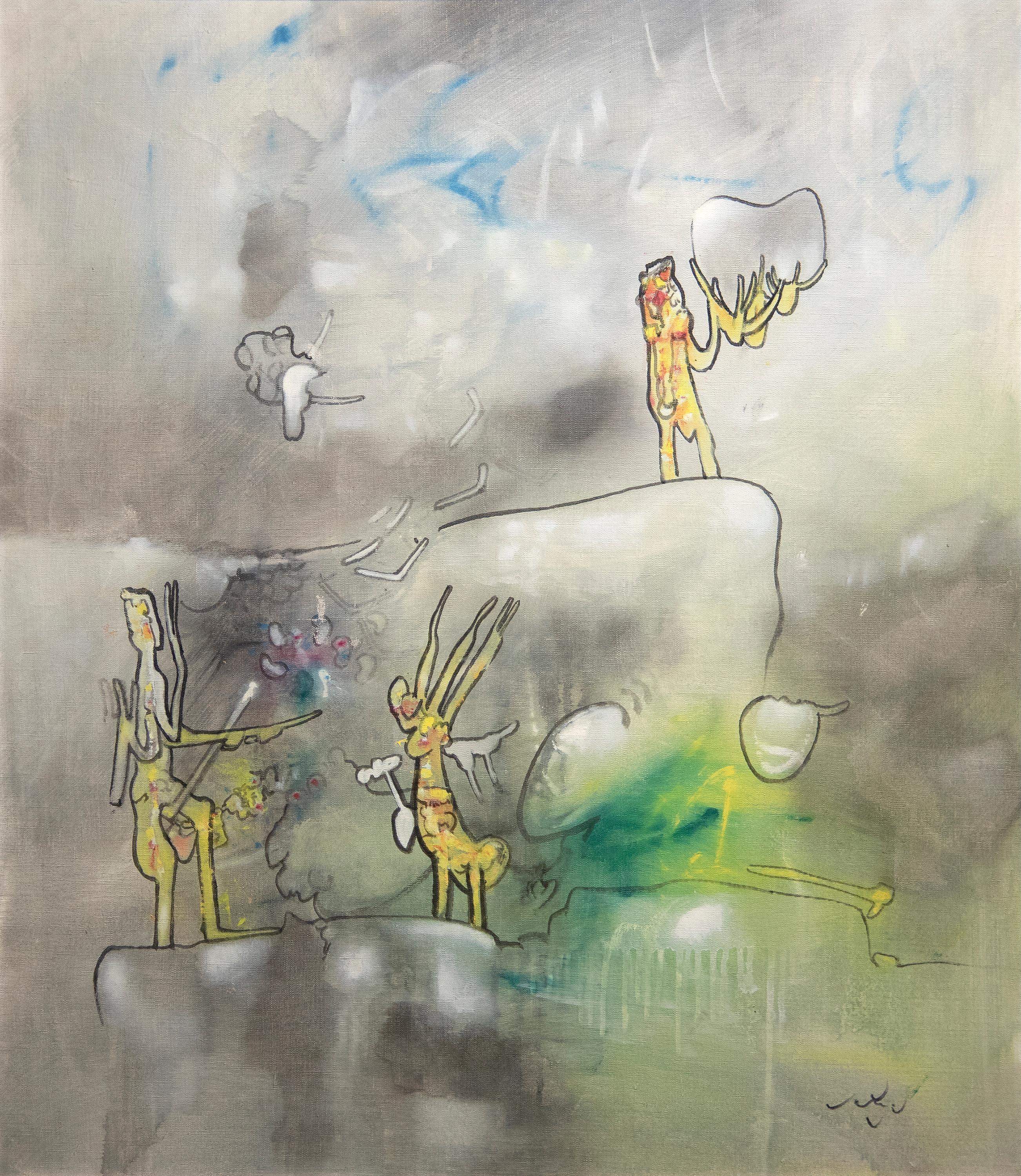 Roberto Matta - Untitled - Original Oil on Canvas by Roberto Sebastian ...