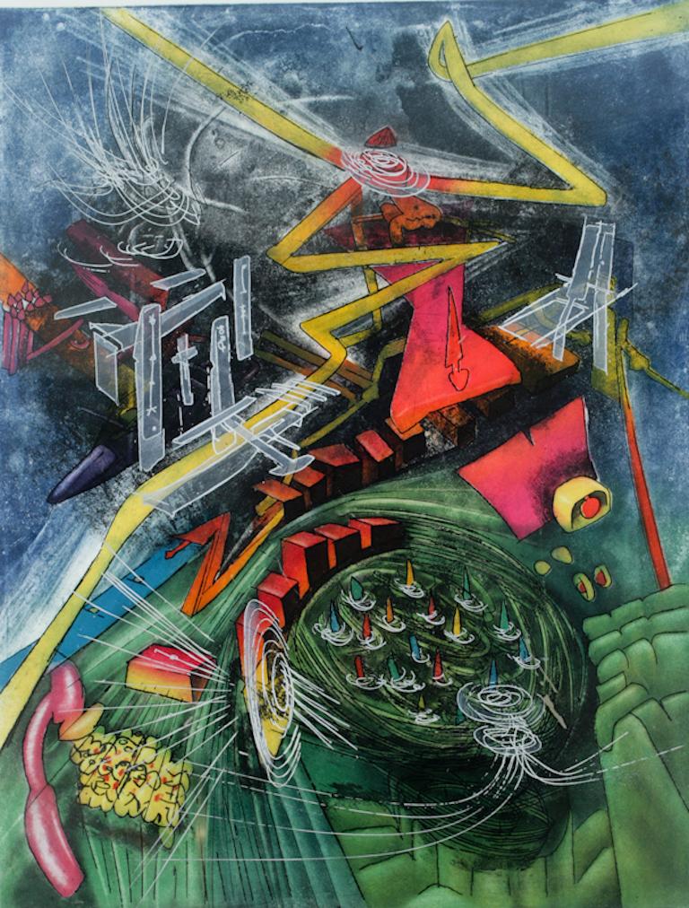 Roberto Matta - Pyrocentre, Abstract Surrealist Etching For Sale at 1stDibs