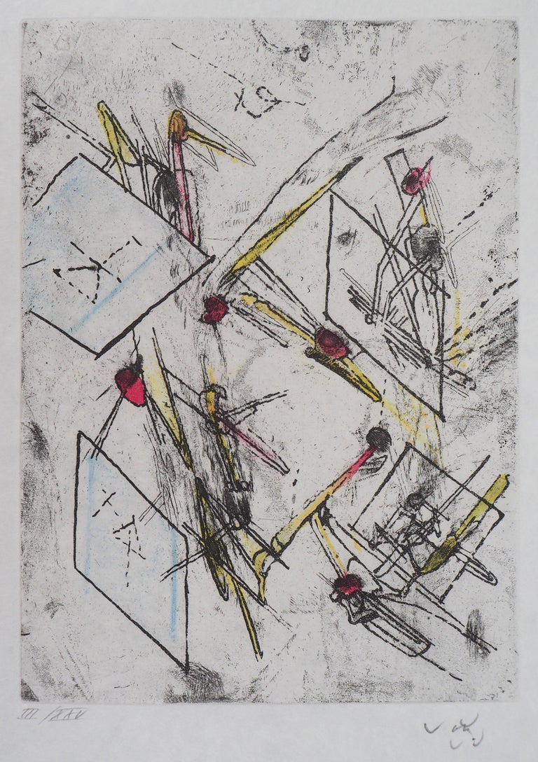 Roberto Matta - The Flight of the Pins - Original Etching Handsigned ...