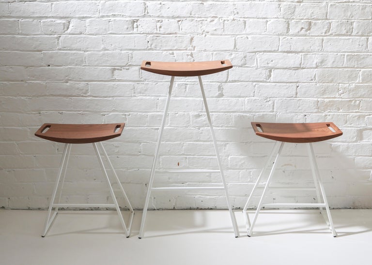 Roberts Bar Stool Walnut White For Sale at 1stDibs