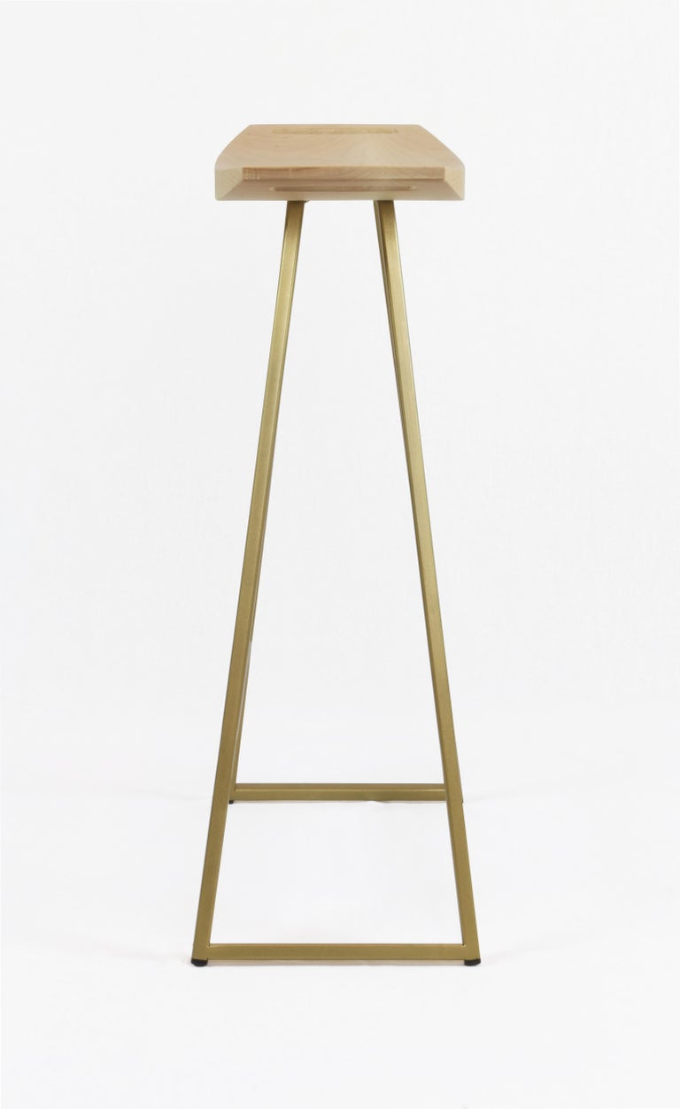 Roberts Counter Stool Maple Brassy Gold For Sale at 1stDibs