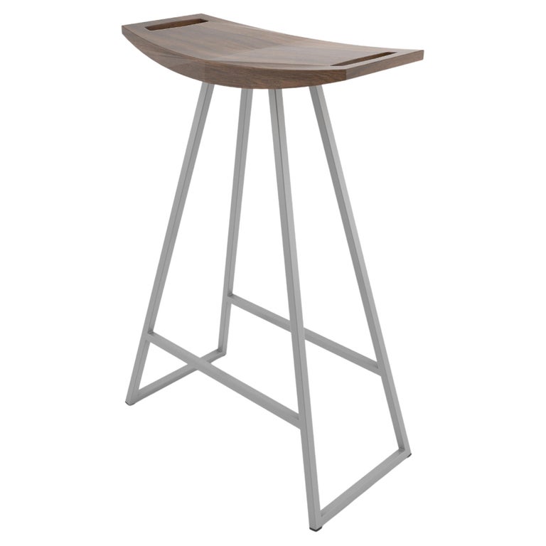 Roberts Counter Stool Walnut Gray For Sale at 1stDibs