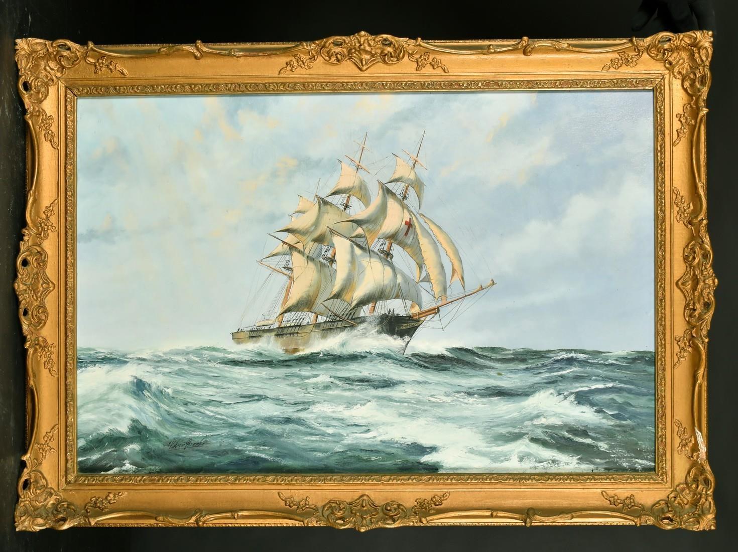 Robin Brooks - Large British Marine Oil Painting The Dreadnought ...