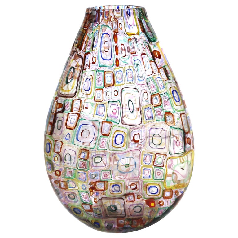 Robin Mix Postmodern Art Glass Murrine Vase at 1stDibs | robin mix glass