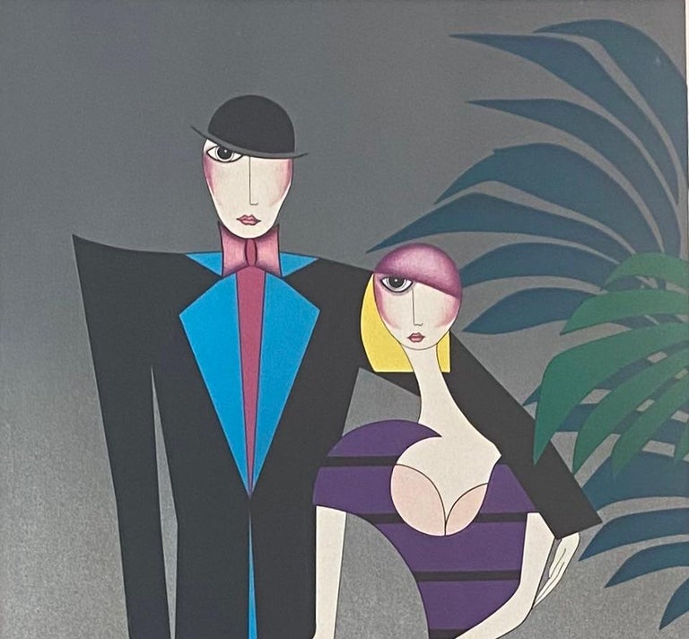 Robin Morris Hand Signed Lithograph "the Couple", Stylish Black Frame ...
