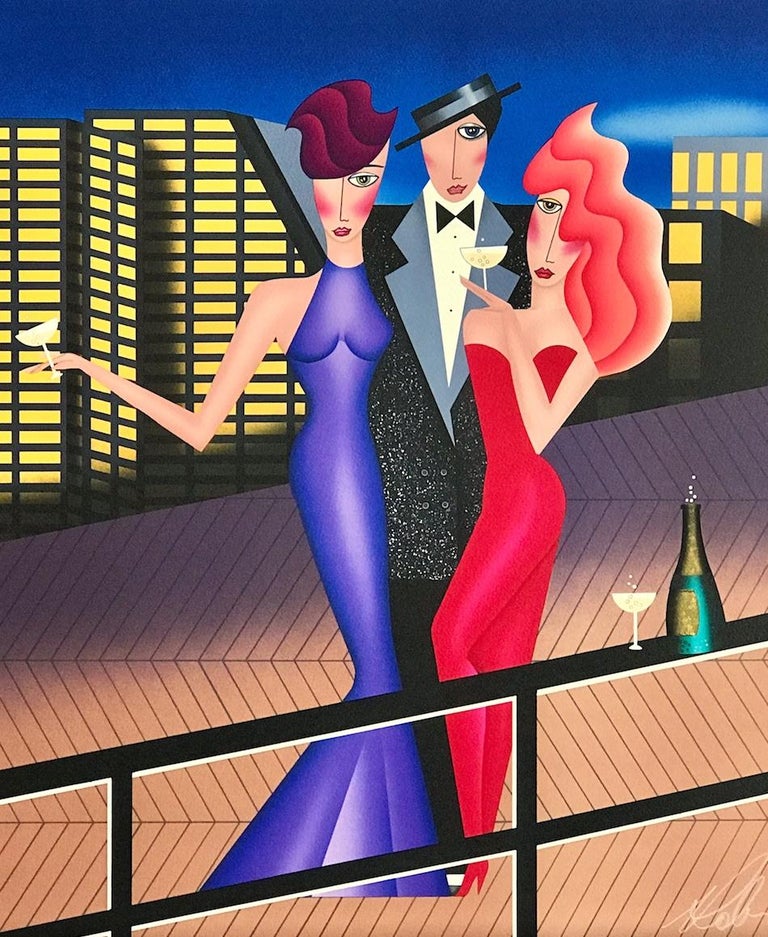 Robin Morris - AT THE OCEAN CLUB Signed Lithograph, Group Party ...