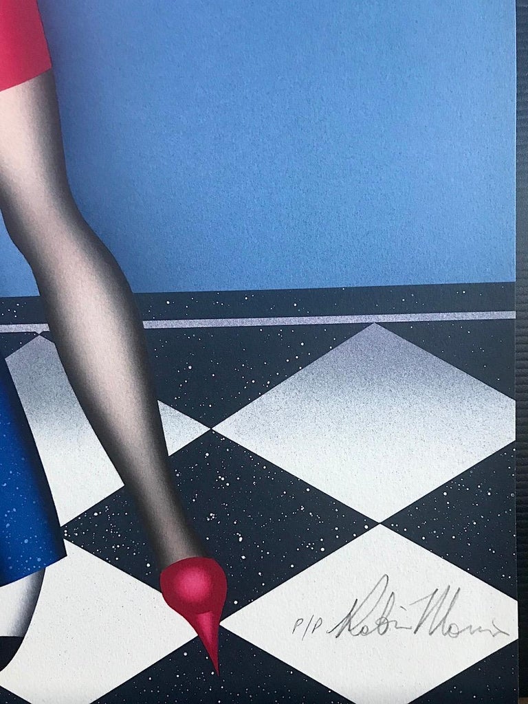 Robin Morris - THE DANCE Signed Lithograph, Couple Dancing, Long Wavy ...