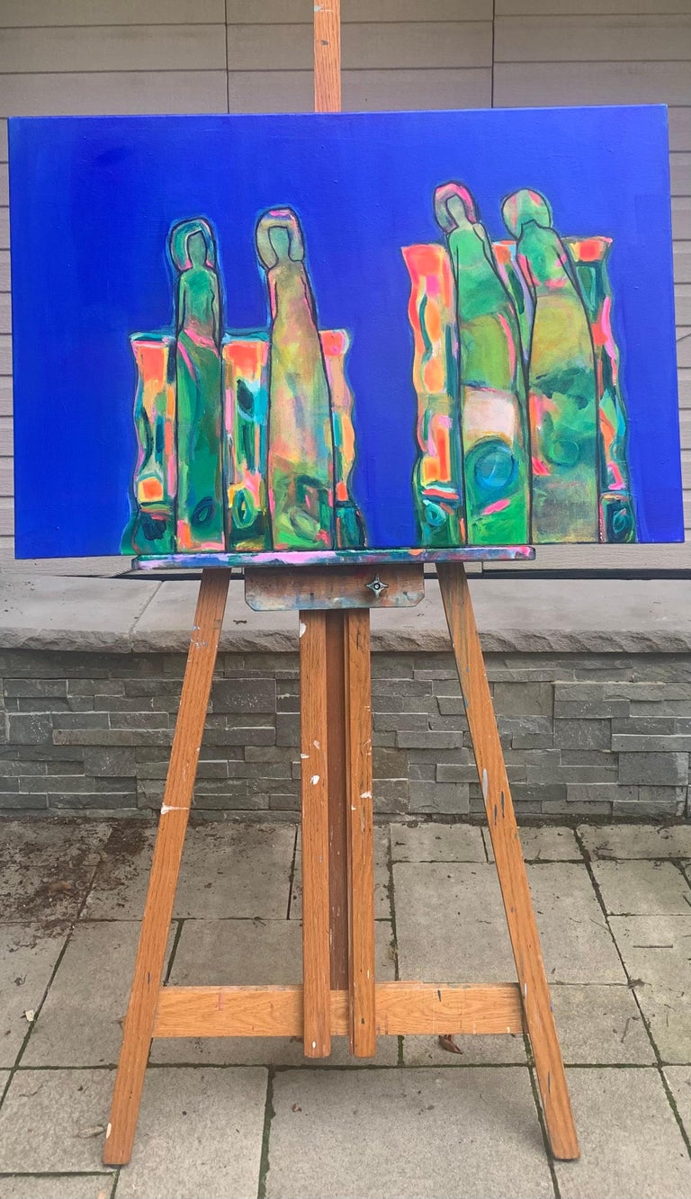 Robin Okun - Against the Wall, Original Painting For Sale at 1stDibs