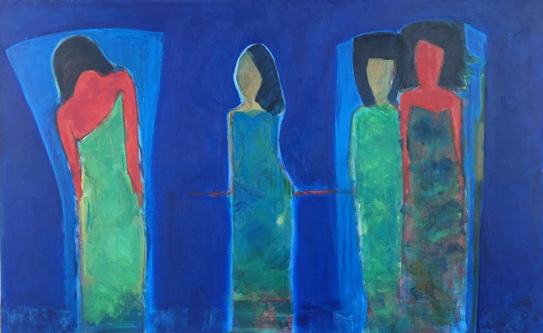 Robin Okun - Alone and Together, Abstract Painting For Sale at 1stDibs