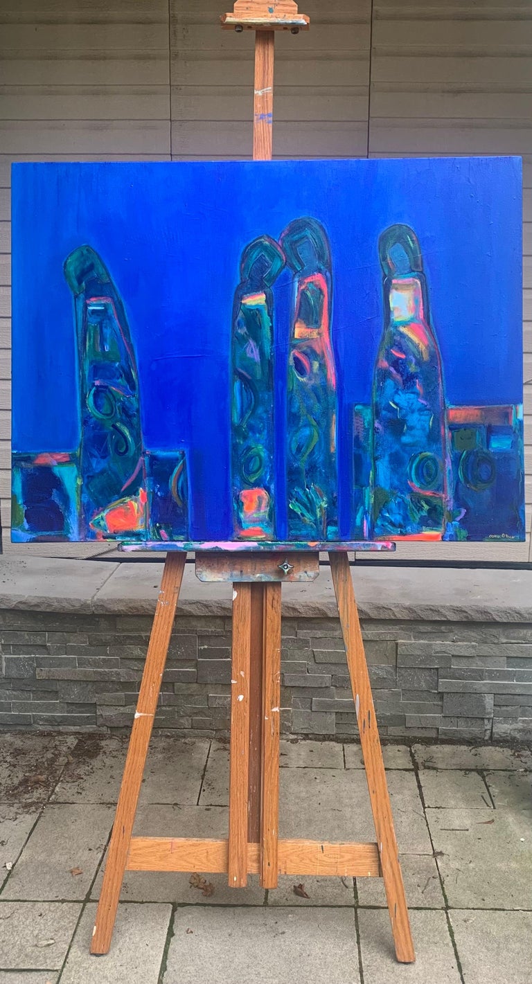 Robin Okun - Igniting the Blues, Original Painting For Sale at 1stDibs